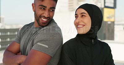 Fitness, exercise and stretching with islamic woman in workout hijab at ...