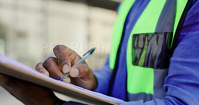 Architect tablet, drawing or black man planning infrastructure design ...