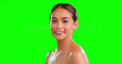 Face, beauty and woman with skincare, cosmetics and dermatology against ...