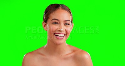 Face, beauty and woman with skincare, cosmetics and dermatology against ...