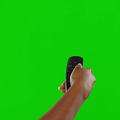 Hand, remote control and green screen, change channel and watching tv ...