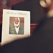 Death, memory and person in church for a funeral, service program or ...