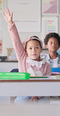 Education, answer and students and boy in classroom for learning ...