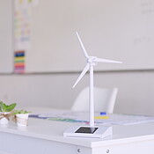 Renewable energy, wind turbine and classroom at school, innovation and ...