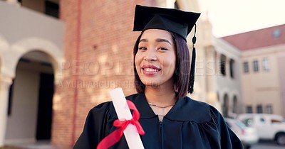 Graduate, face and woman laughing with diploma, certificate and school ...