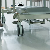 Doctors, patient and push hospital bed to surgery, healthcare and ...