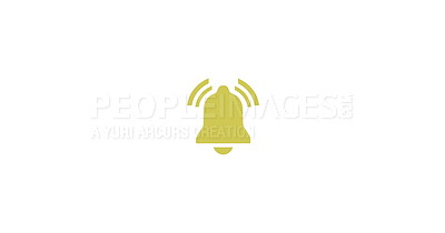 White background, notification bell and reminder for message ...