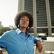 Face, fashion and black woman in city, smile and gen z with confidence ...