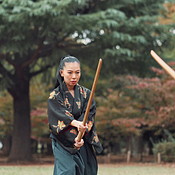 Bamboo, sword and Japanese people training for martial arts, culture ...
